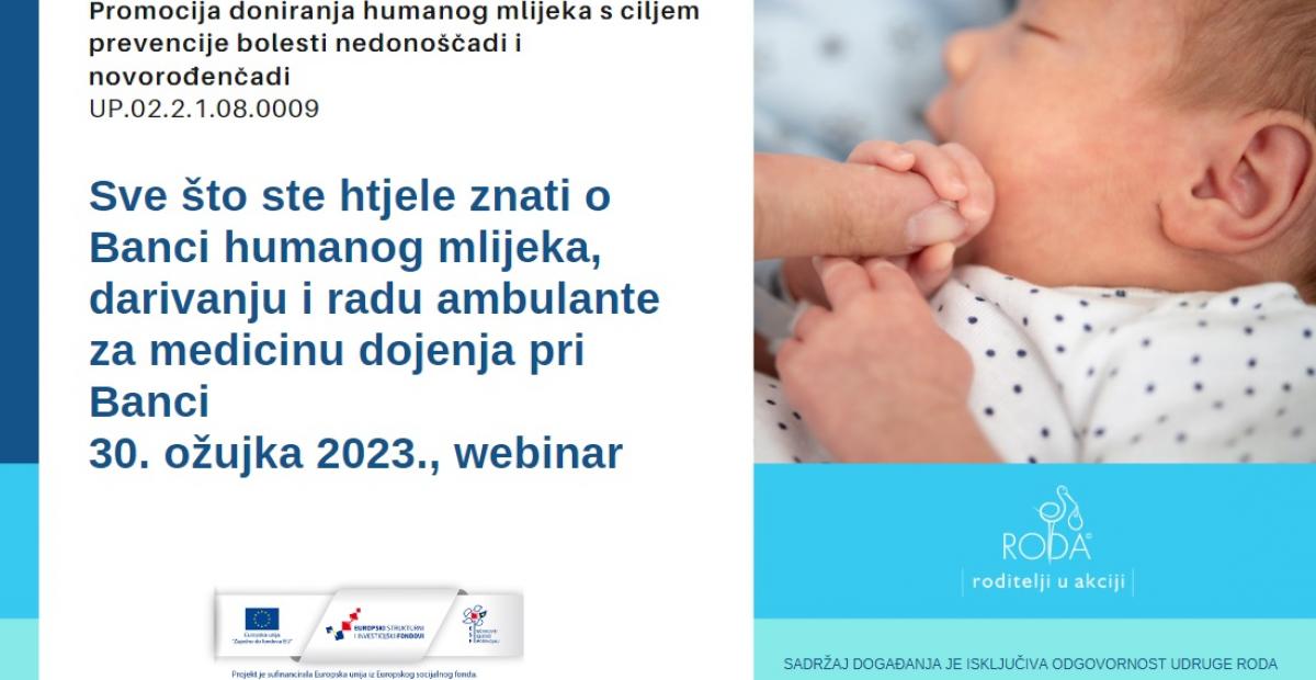 Pogledajte snimku webinara i saznajte sve o darivanju mlijeka | RODA